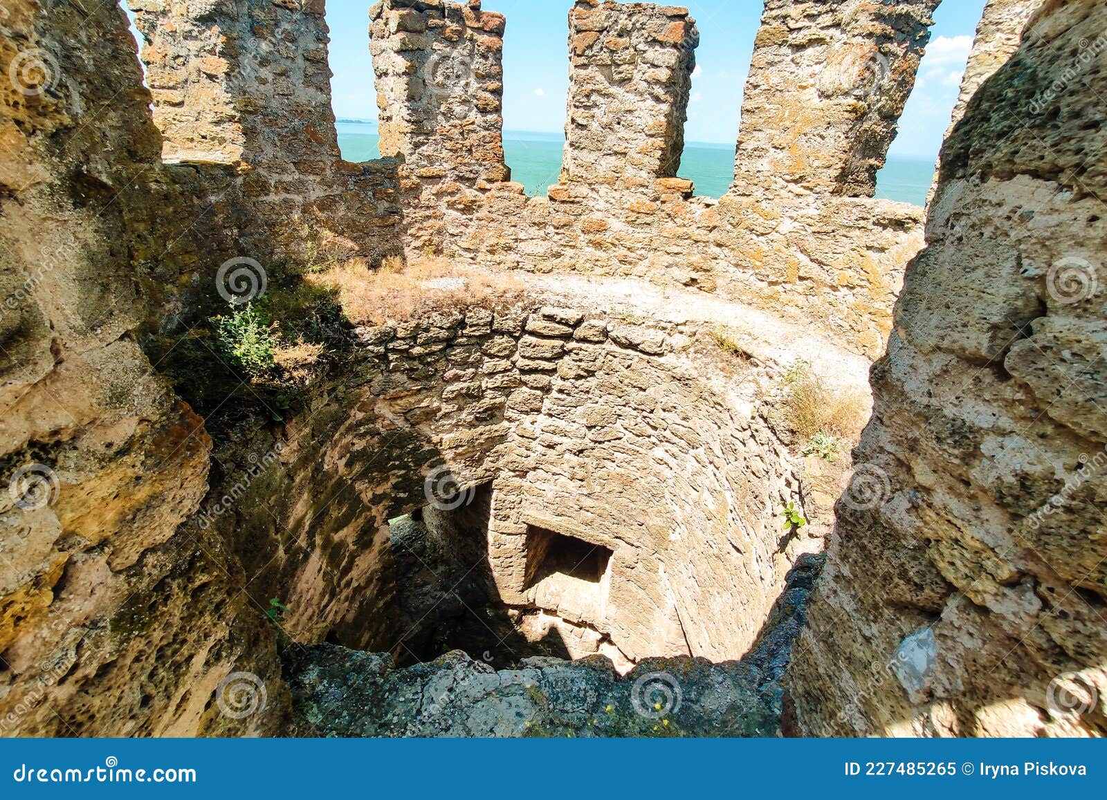 Top View of the Security Castle Building with a Tower with High Walls ...