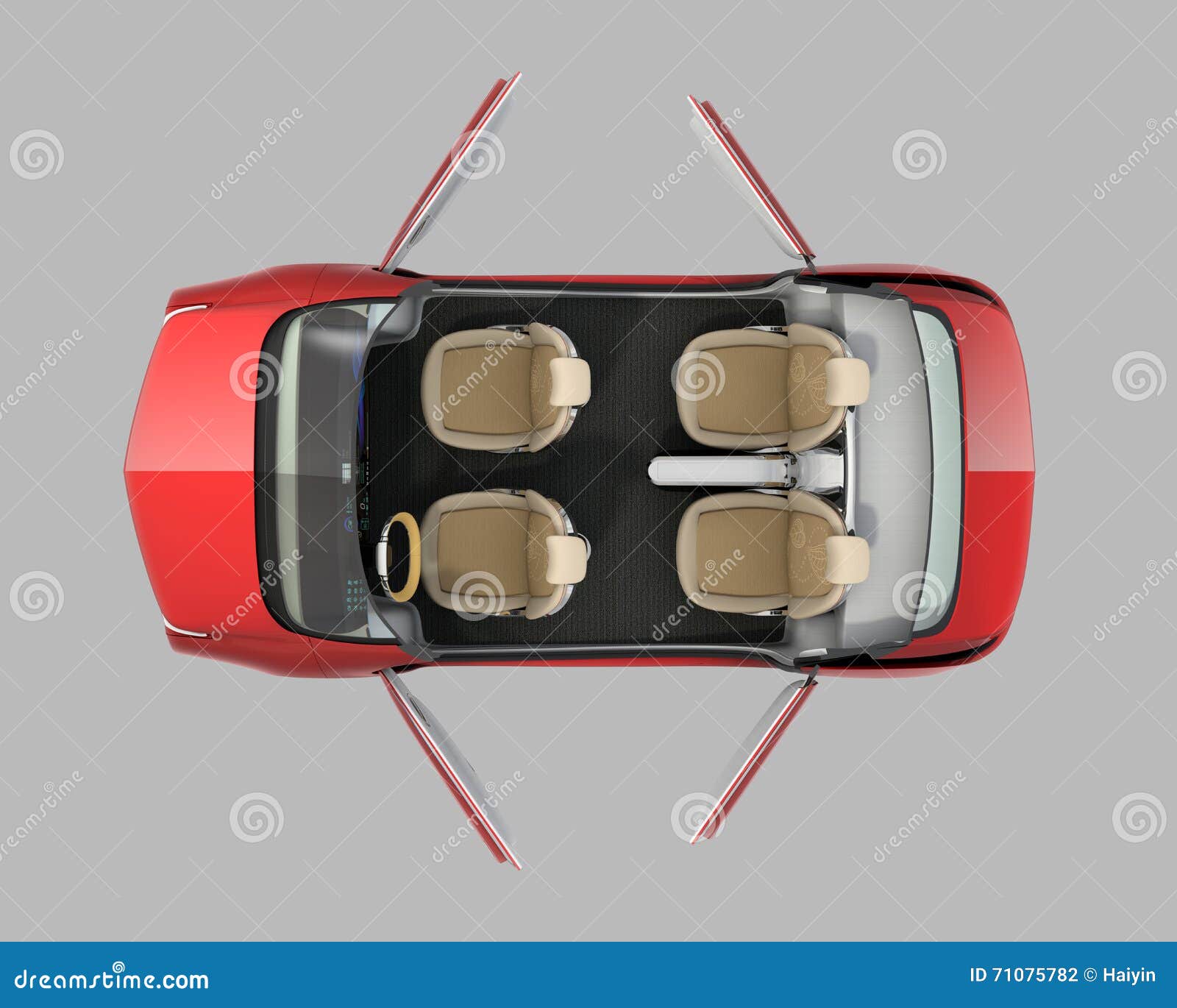Top View of Self-driving Car Cutaway Image Stock Illustration ...