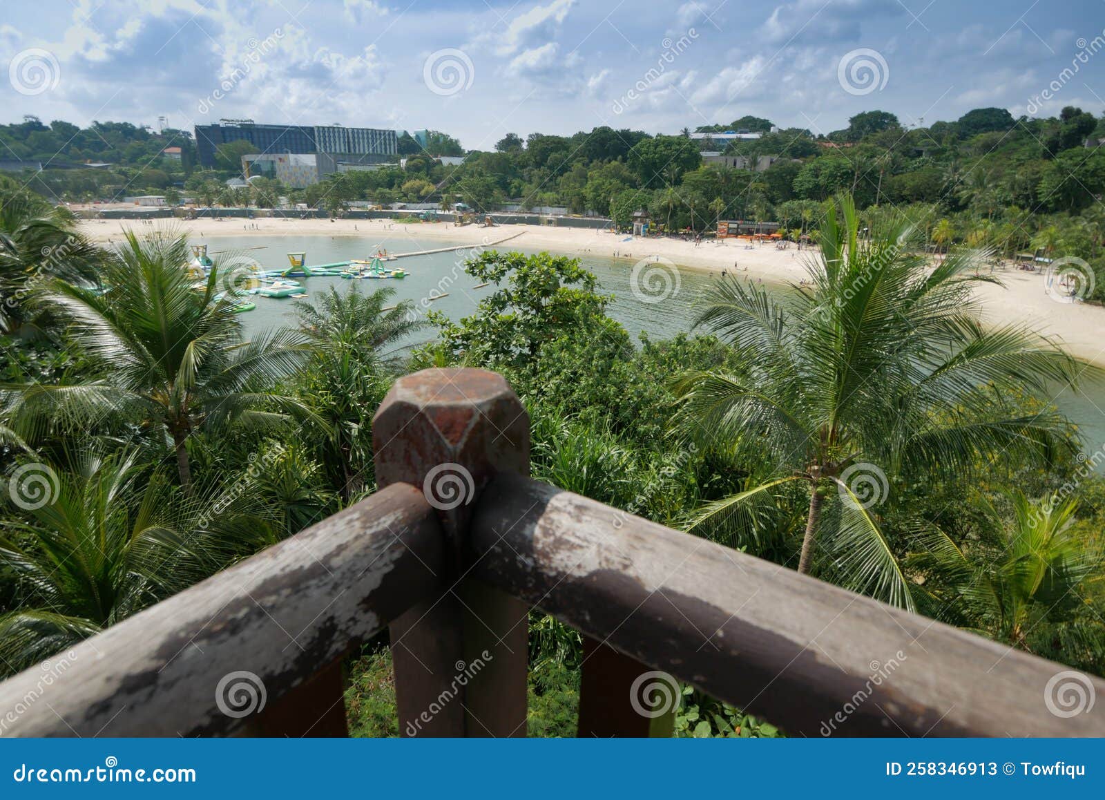 Top View of Sentosa Sea Sand Beach Stock Image - Image of famous ...