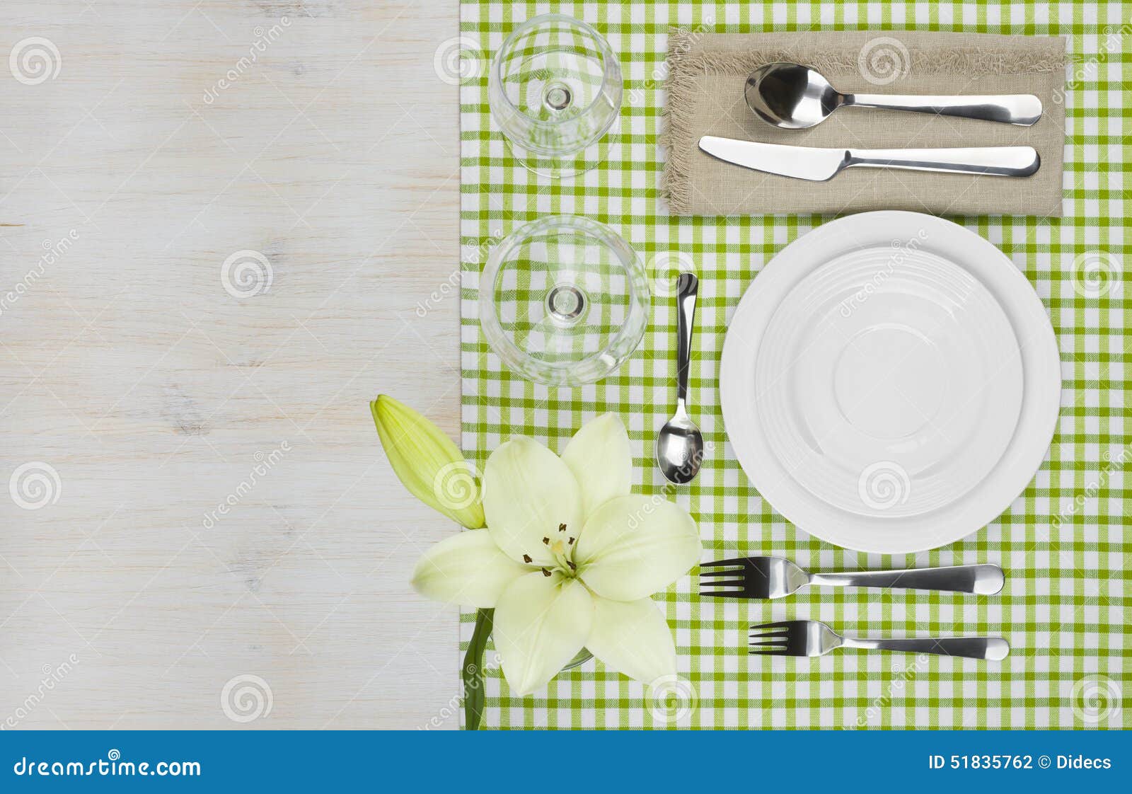 Top View of Served Wooden Restaurant Table with Copy Space Stock Photo ...