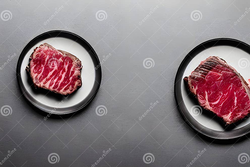 Top View of Servings of Medium Done Stakes Stock Photo - Image of ...