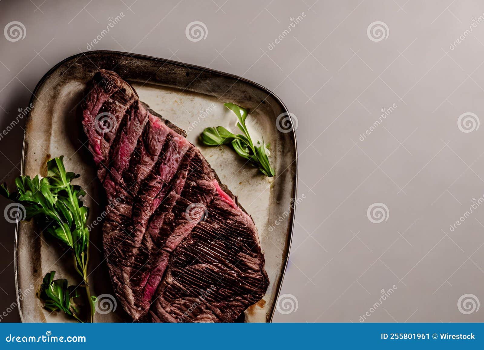 Top View of Servings of Medium Done Stakes Stock Image - Image of ...