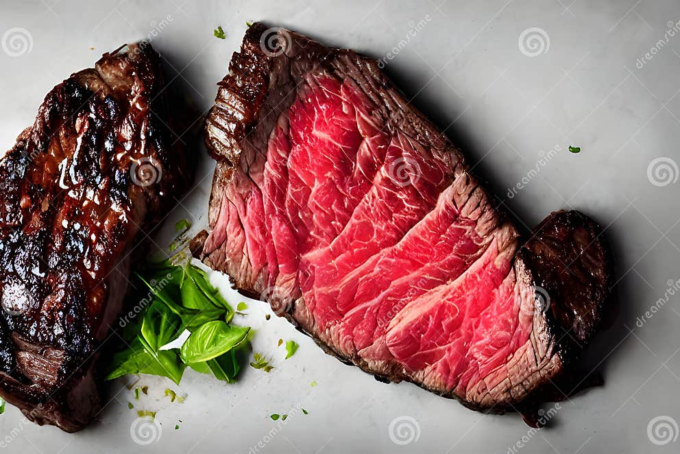 Top View of Servings of Medium Done Stakes Stock Photo - Image of ...