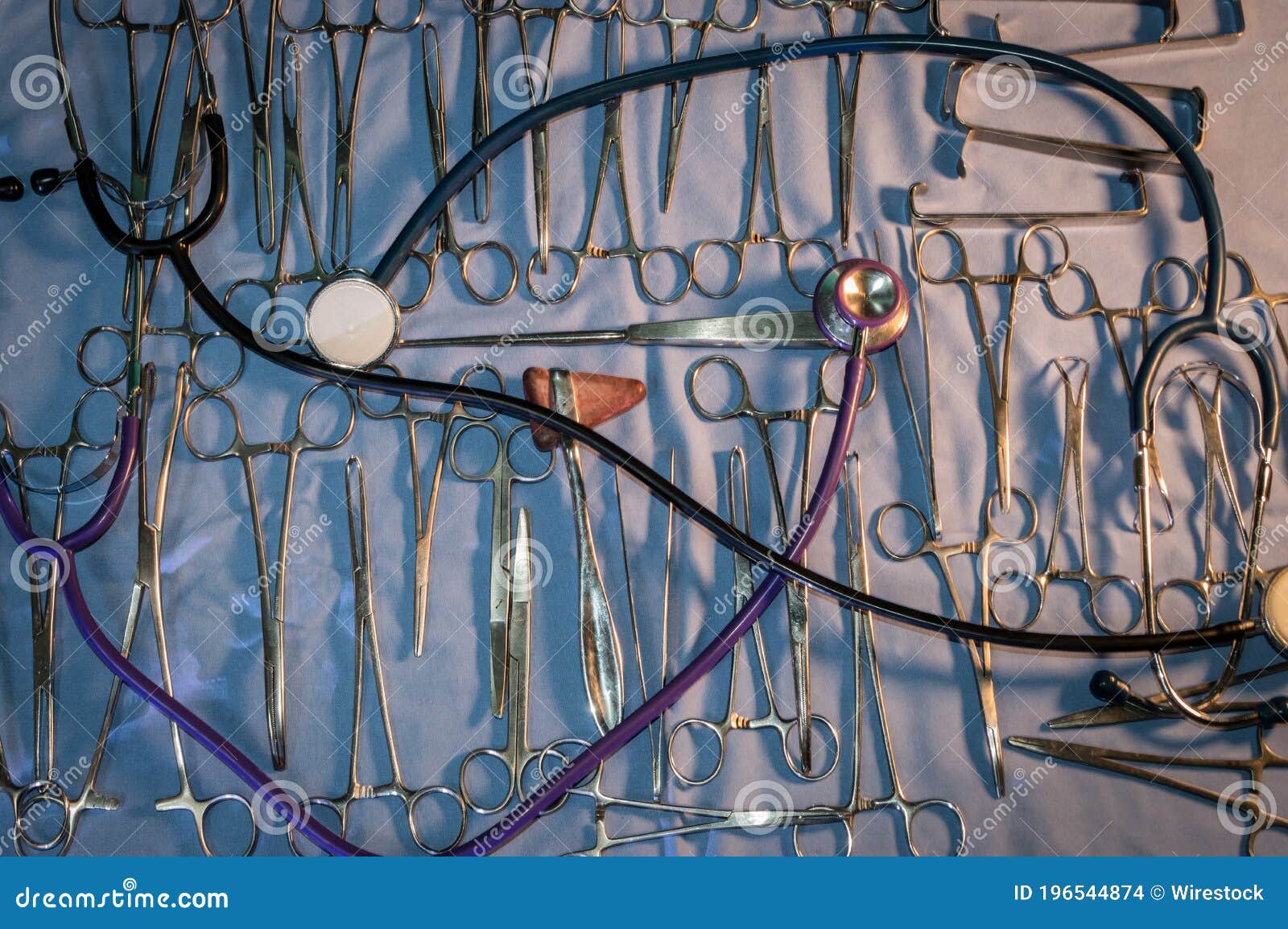 Top View of a Set of Surgical Instruments Stock Photo - Image of ...
