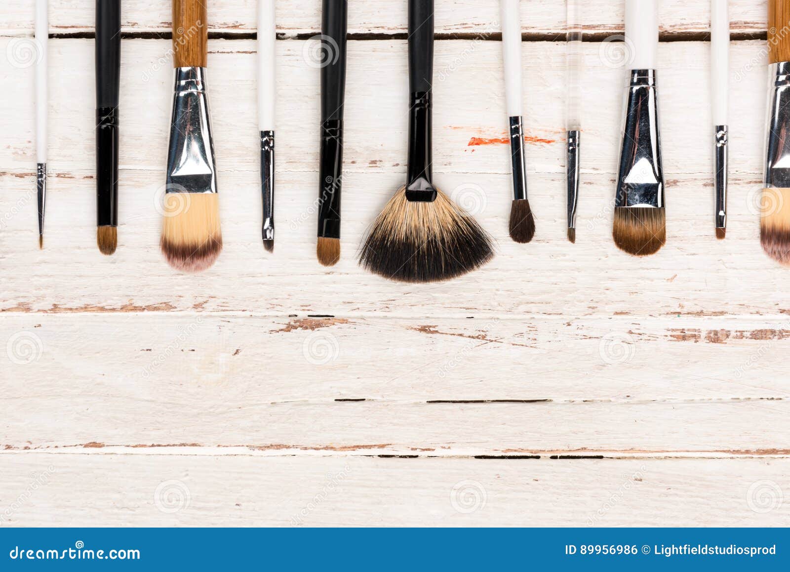 Top View of Set of Various Brushes for Makeup Stock Photo - Image of ...