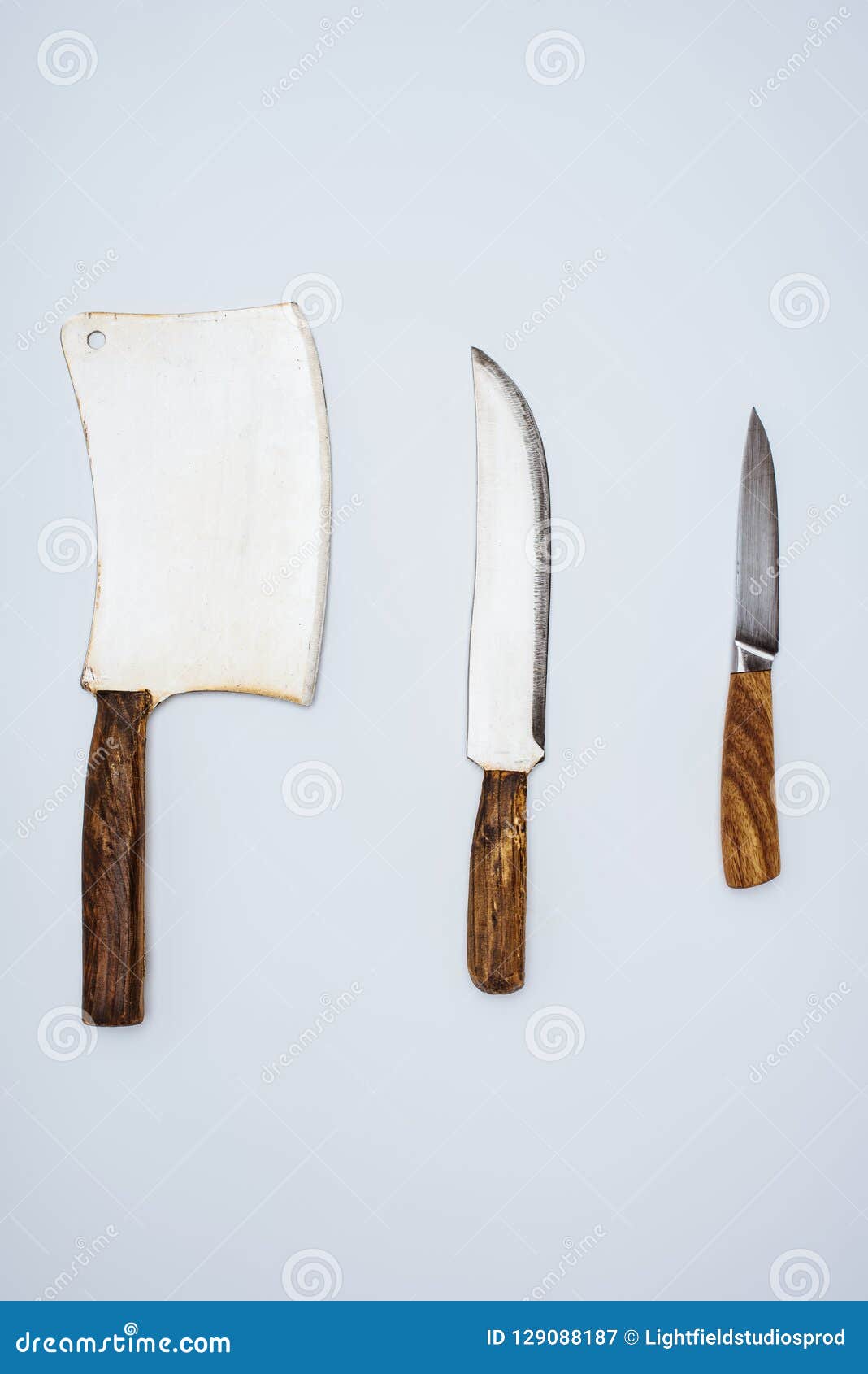 Top View of Set of Various Kitchen Knives Stock Image - Image of clean ...