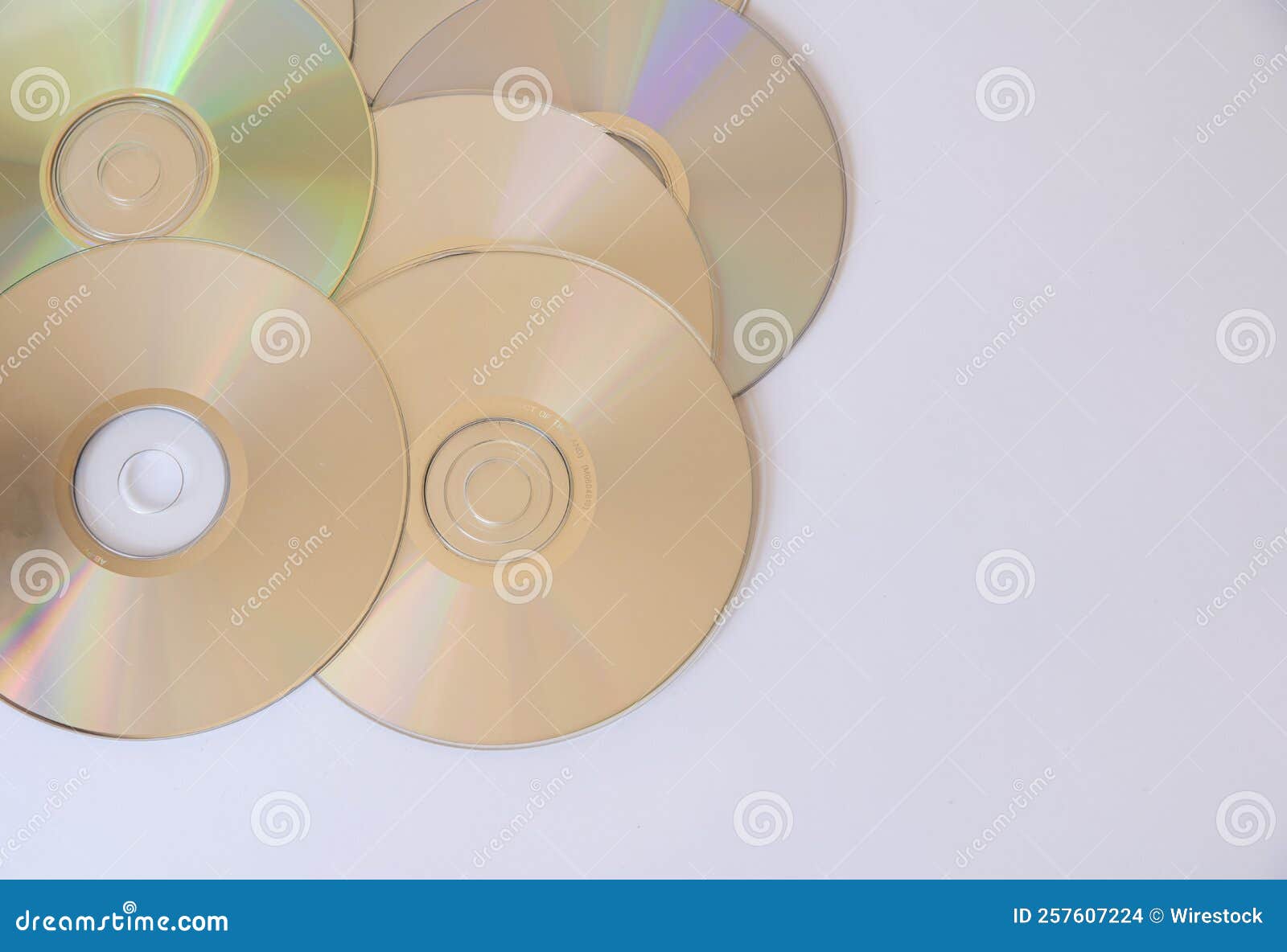 Top View of Several CDs on a White Background Stock Photo - Image of ...