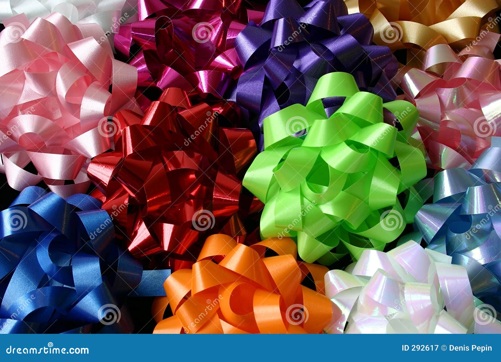 Top View of Several Multicolored Bows Stock Image - Image of embellish ...
