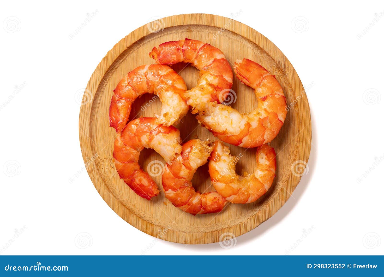 Top View Several Peeled Prawns on White Background Stock Photo - Image ...
