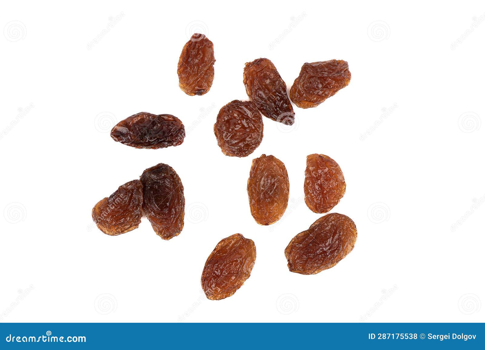 Top View of Several Raisins on a White Background. Stock Photo - Image ...