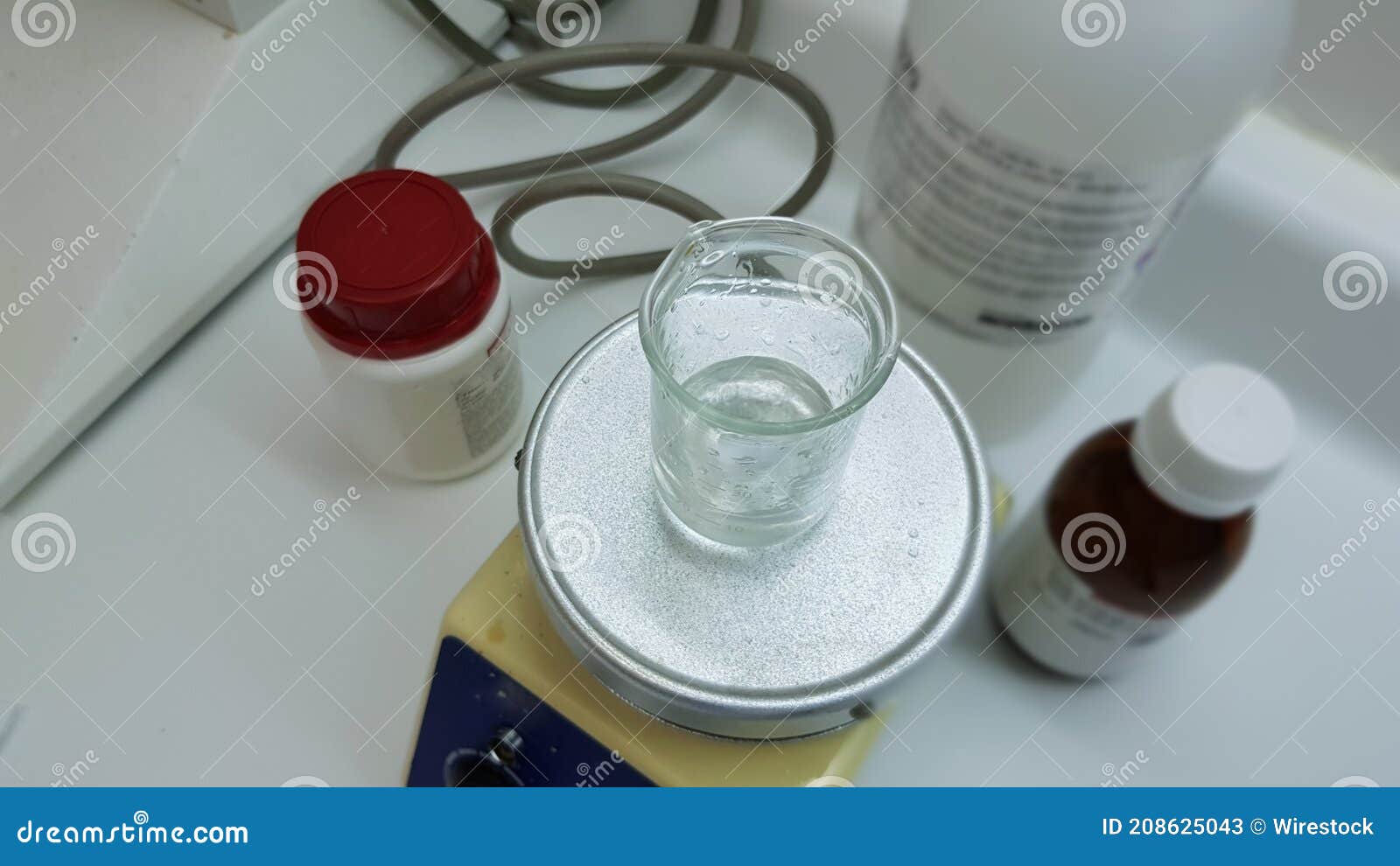 Top View of Shaking Beakers in the Chemistry Lab Stock Image - Image of ...