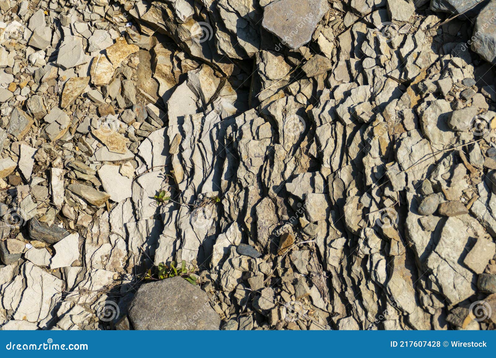 Top View of Sharp Broken Rocks and Pebbles - Rocky Texture Stock Photo ...