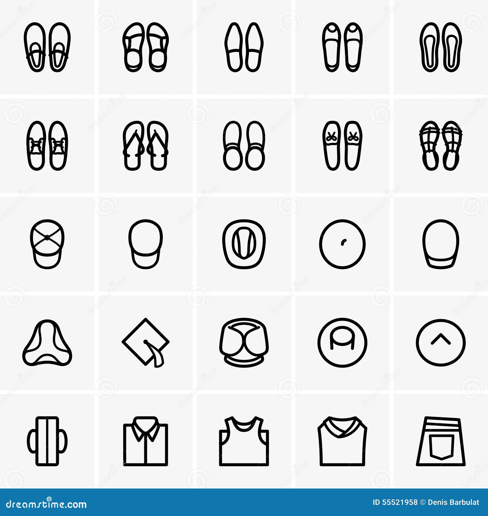 Top view shoes and clothes stock vector. Illustration of textile - 55521958