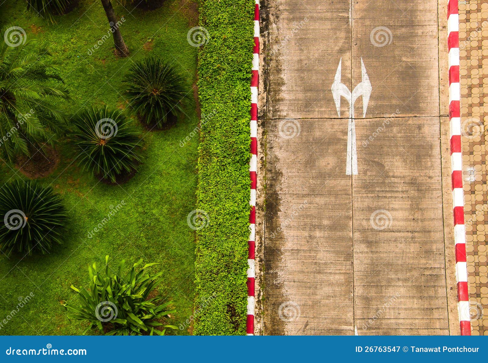 Top View Shoot of Street and Garden Stock Image - Image of garden, road ...