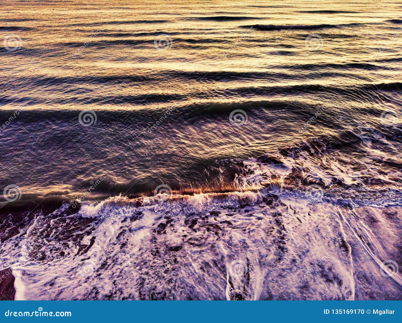 A Top View Shoreline at Sunset Stock Photo - Image of craft, mark ...