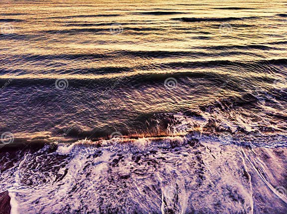 A Top View Shoreline at Sunset Stock Photo - Image of craft, mark ...