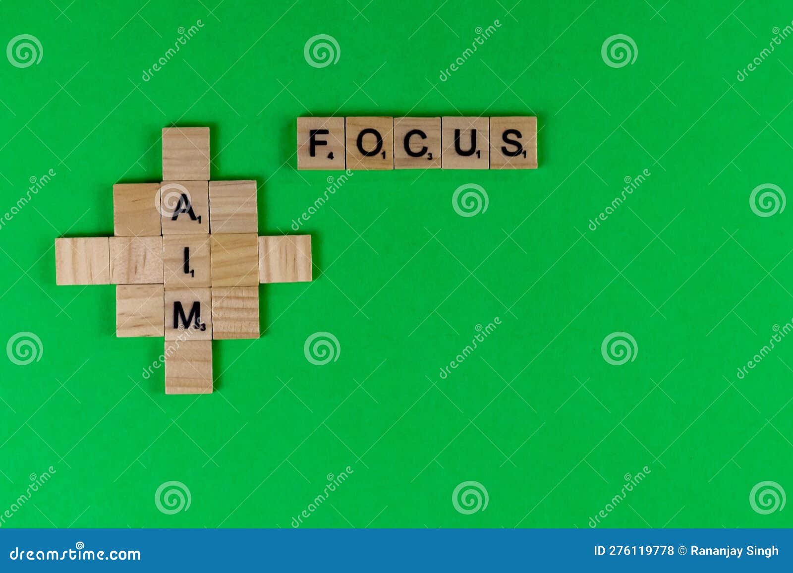 Top View Shot of Aim and Focus Word Written in Different Arrangements ...
