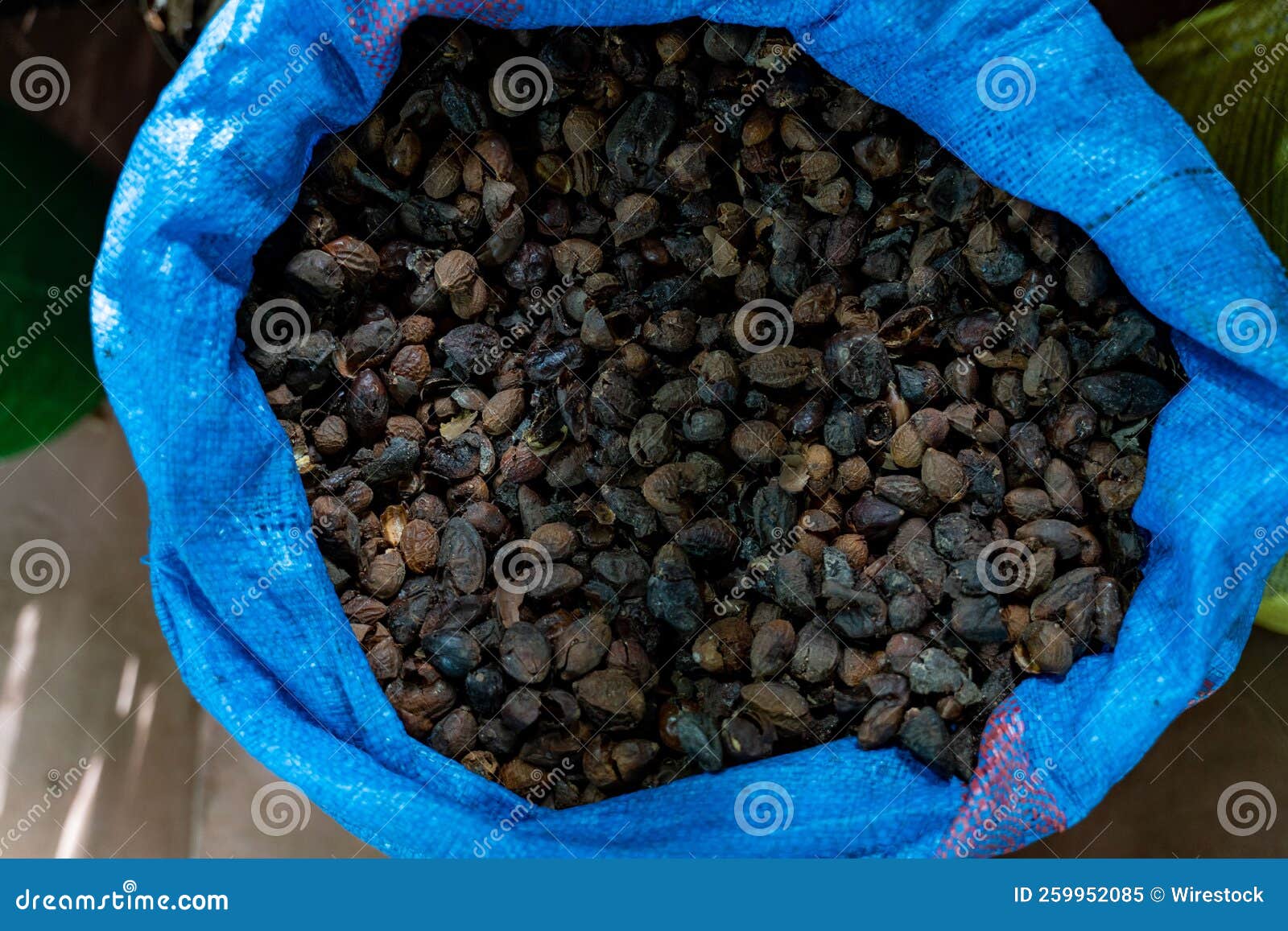 Top View Shot of a Bag of Argon Seeds before Processing Stock Image ...