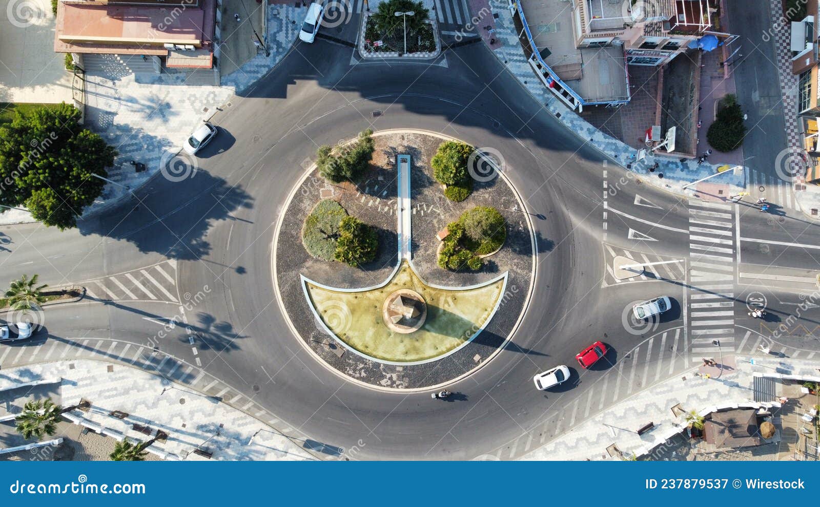 Top View Shot of a Roundabout Durig the Day Stock Image - Image of ...