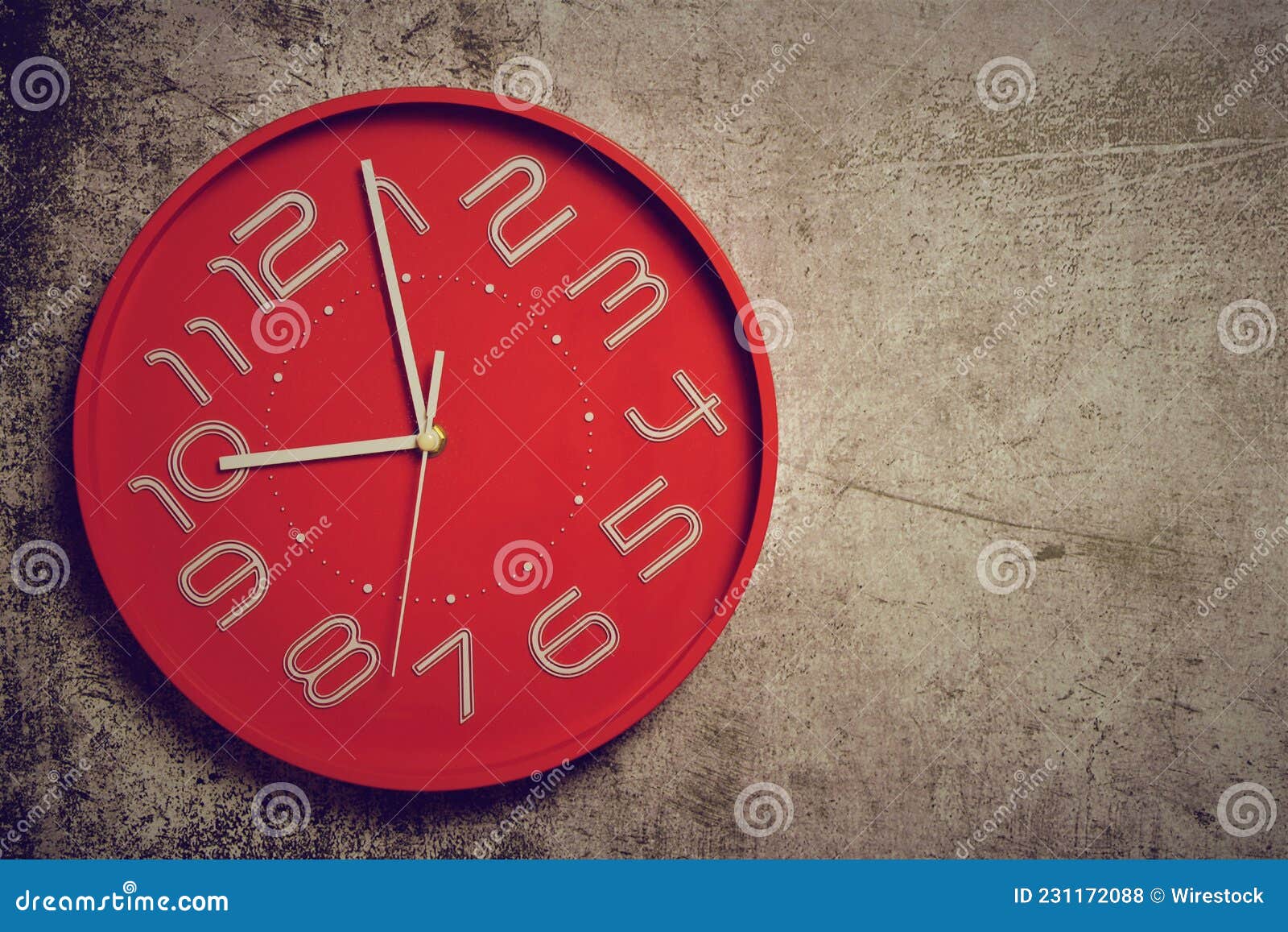 Top View Shot of a Tray in the Form of a Wall Clock on a Gray Surface ...