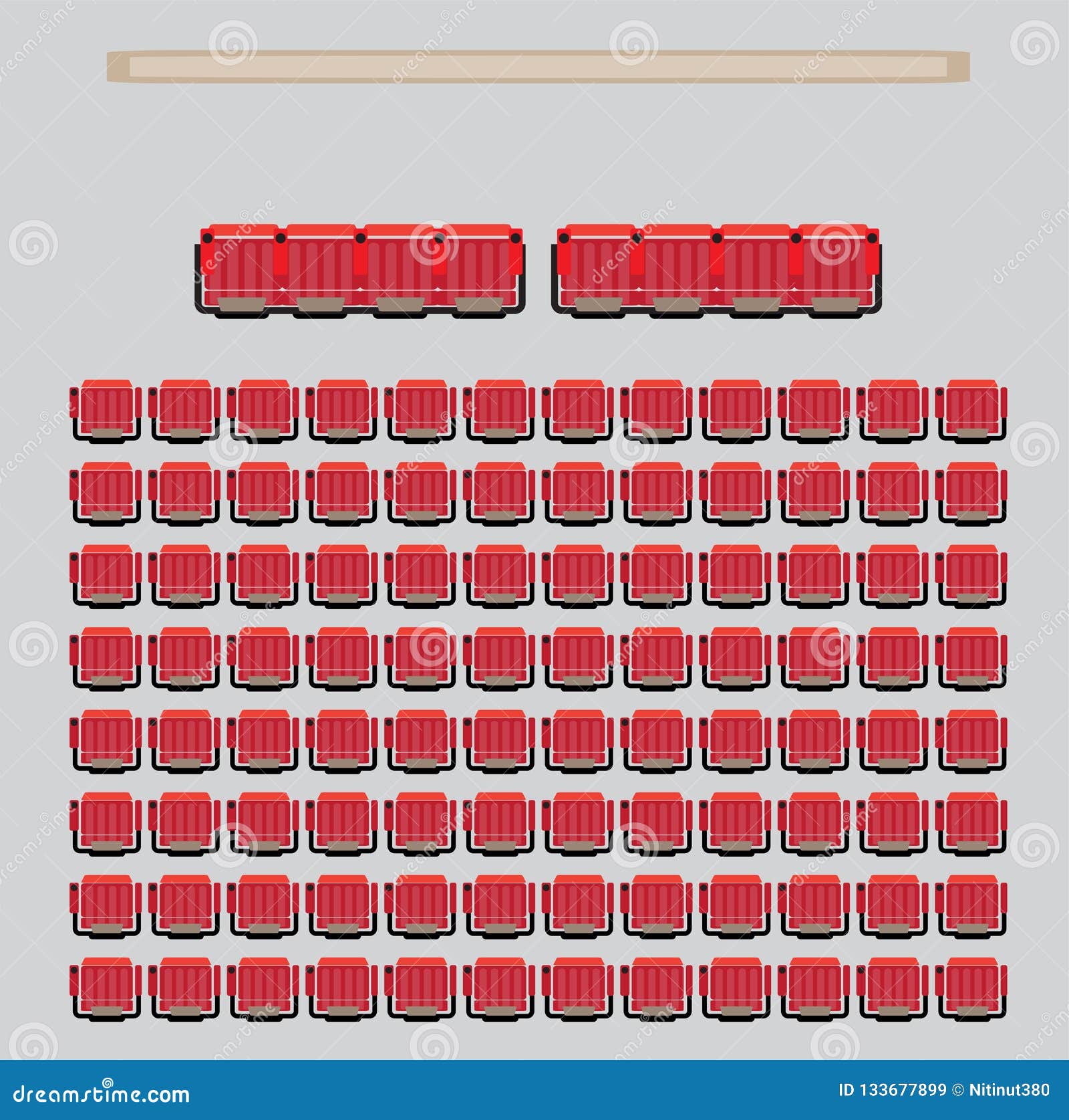 Top View Show Seat in the Theater with Vip Zone Stock Vector ...