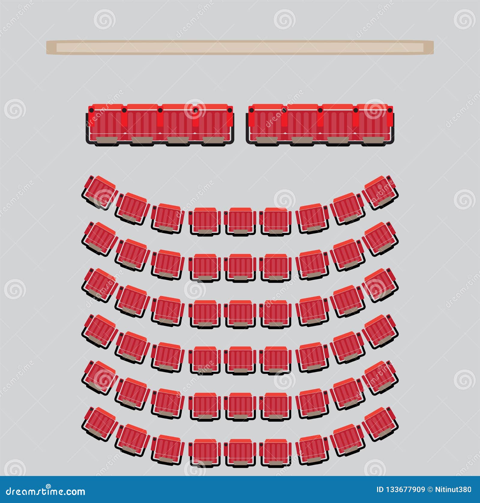 Top View Show Seat in the Theater with Vip Zone Stock Vector ...