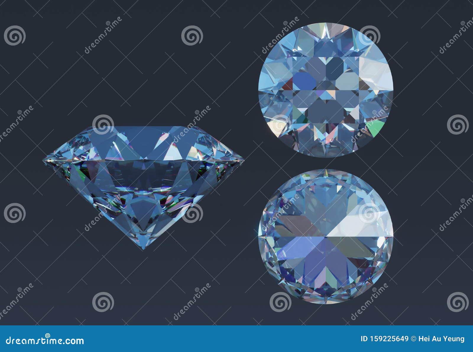 Top View, Side View, Bottom View of Diamond Stock Illustration ...