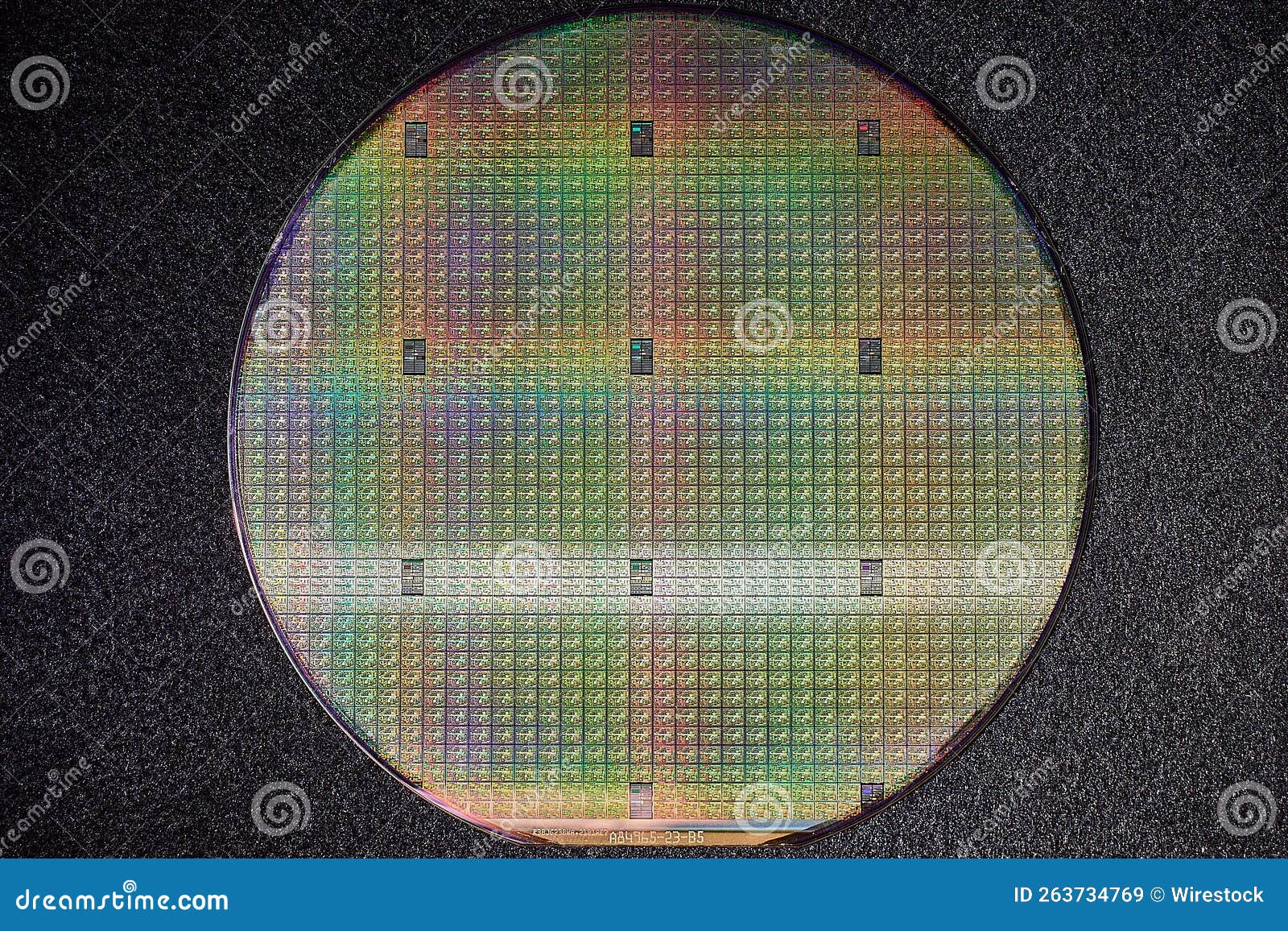 Top View of a Silicon Wafer on a Black Background Stock Image - Image ...