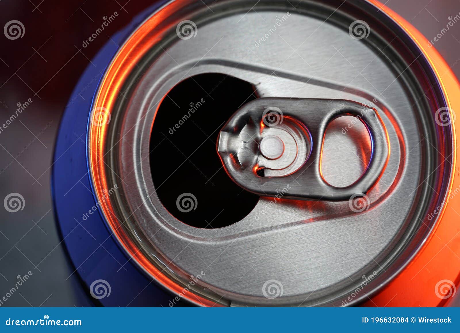 Top View of the Silver Pull-tab on a Soda Can Stock Photo - Image of ...