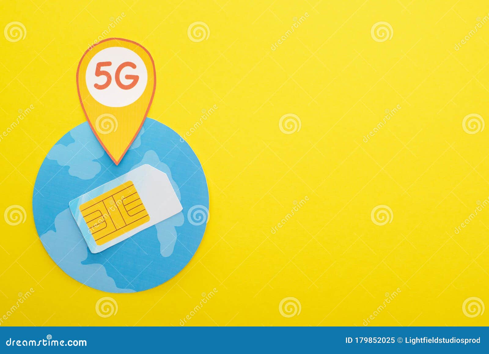 Top View of Sim Card and 5g Lettering on Globe Stock Image - Image of ...