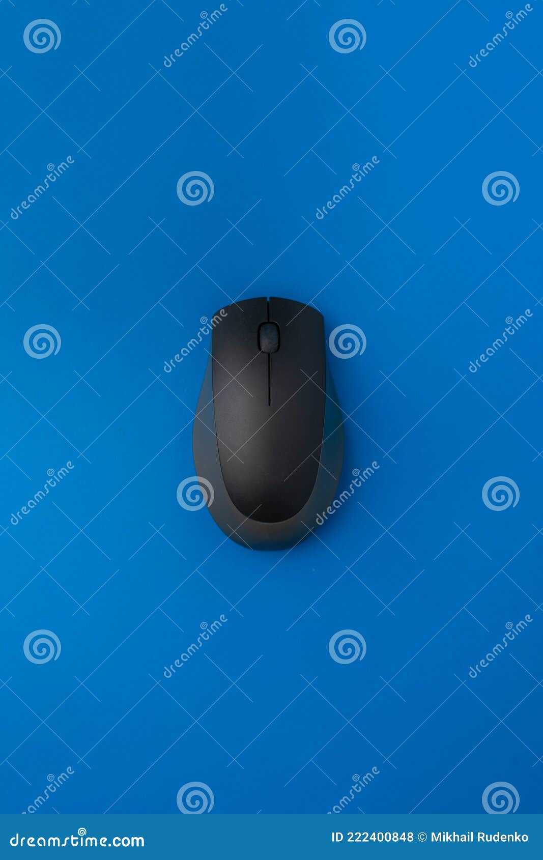 Top View of the Simple Computer Mouse on the Color Background with Copy ...