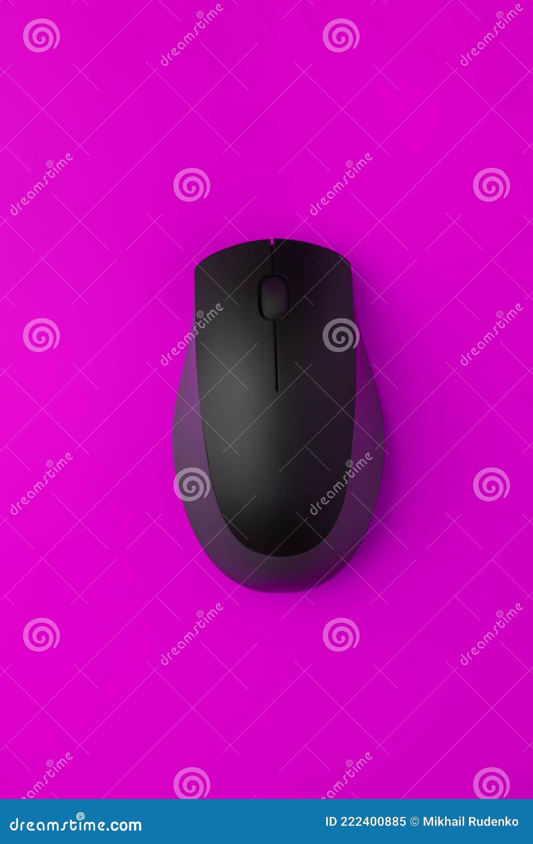 Top View of the Simple Computer Mouse on the Color Background with Copy ...