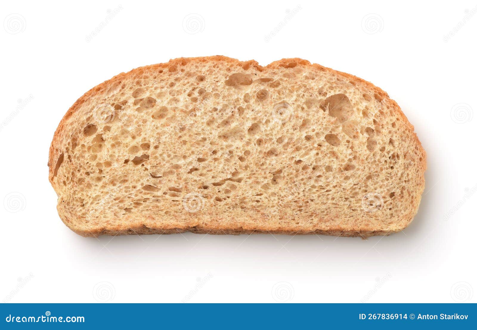 Top View of Single Bread Slice Stock Photo - Image of grain, background ...