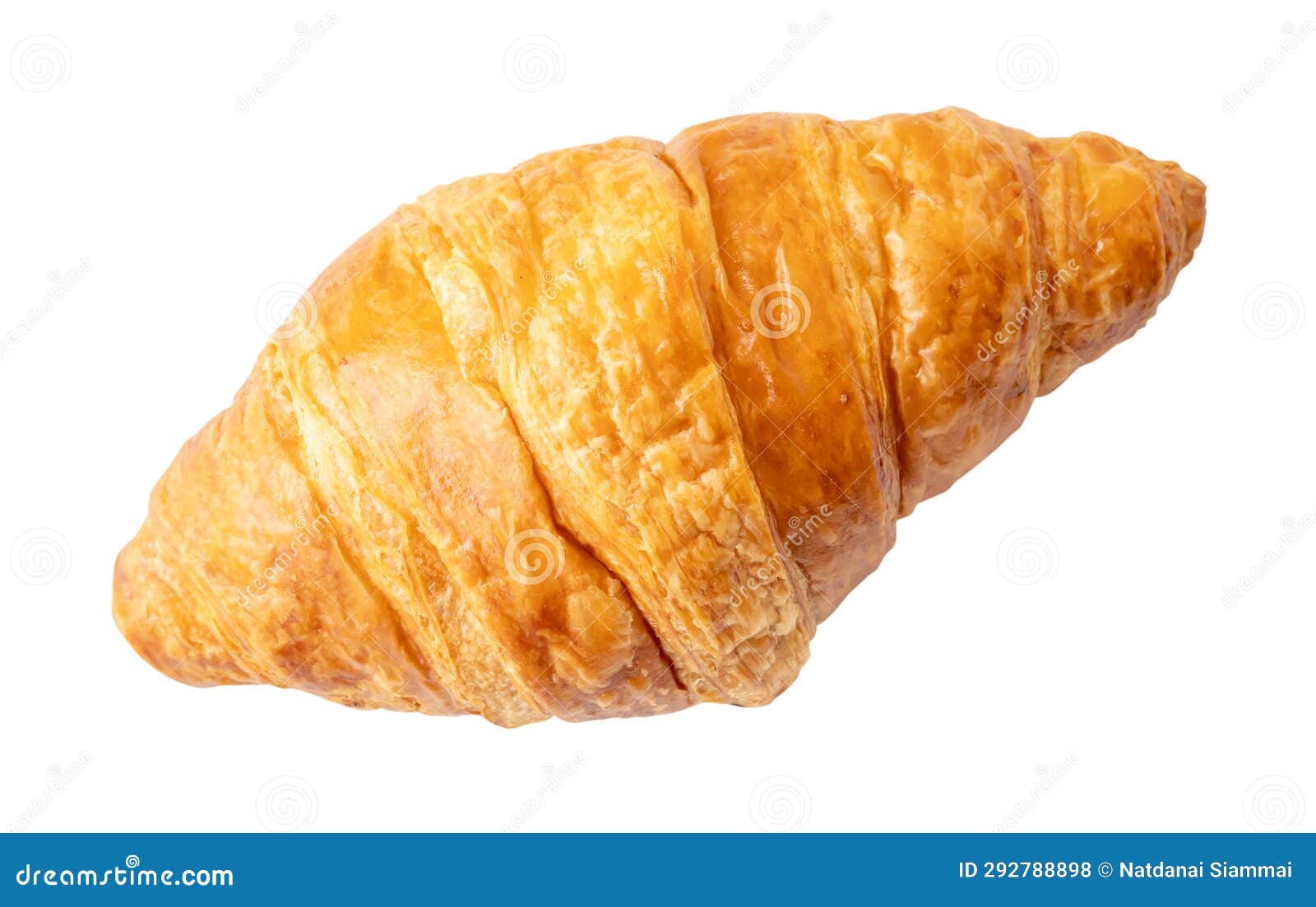 Top View of Single Croissant Isolated on White Background with Clipping ...