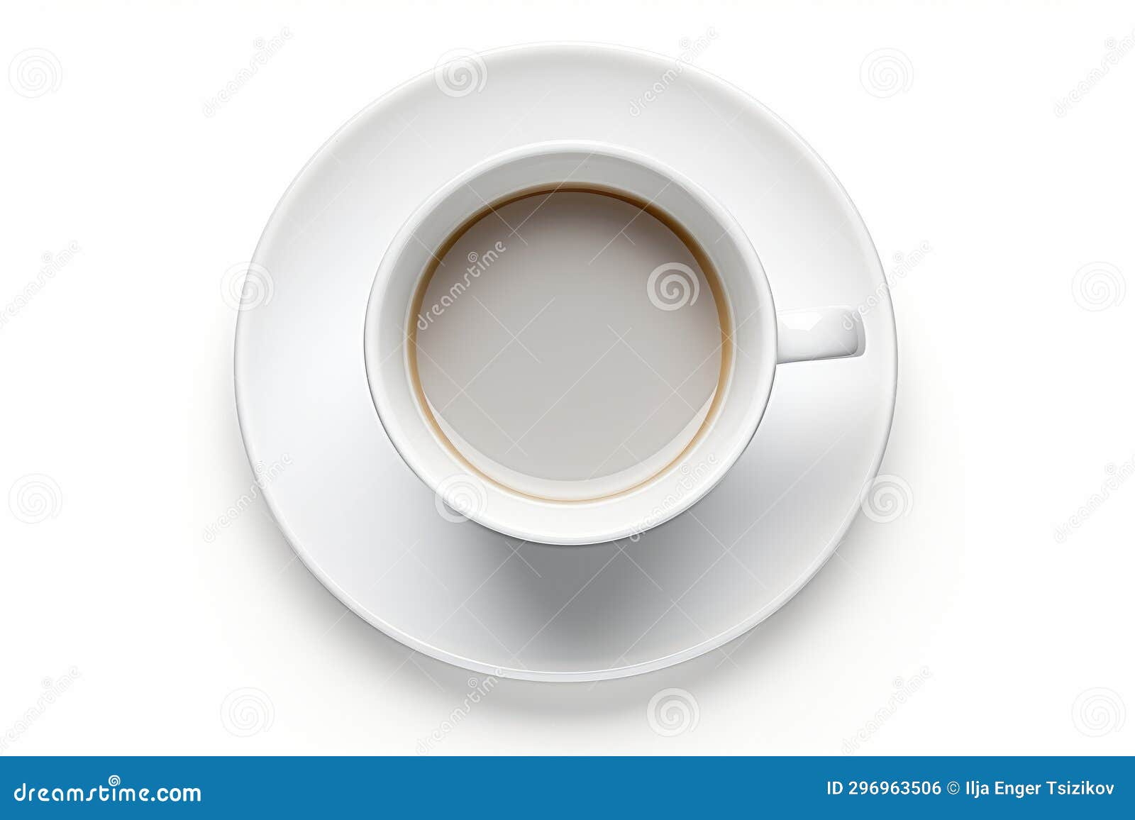 Top View of a Single Cup of Delicious Coffee in a Ceramic Mug, Isolated ...