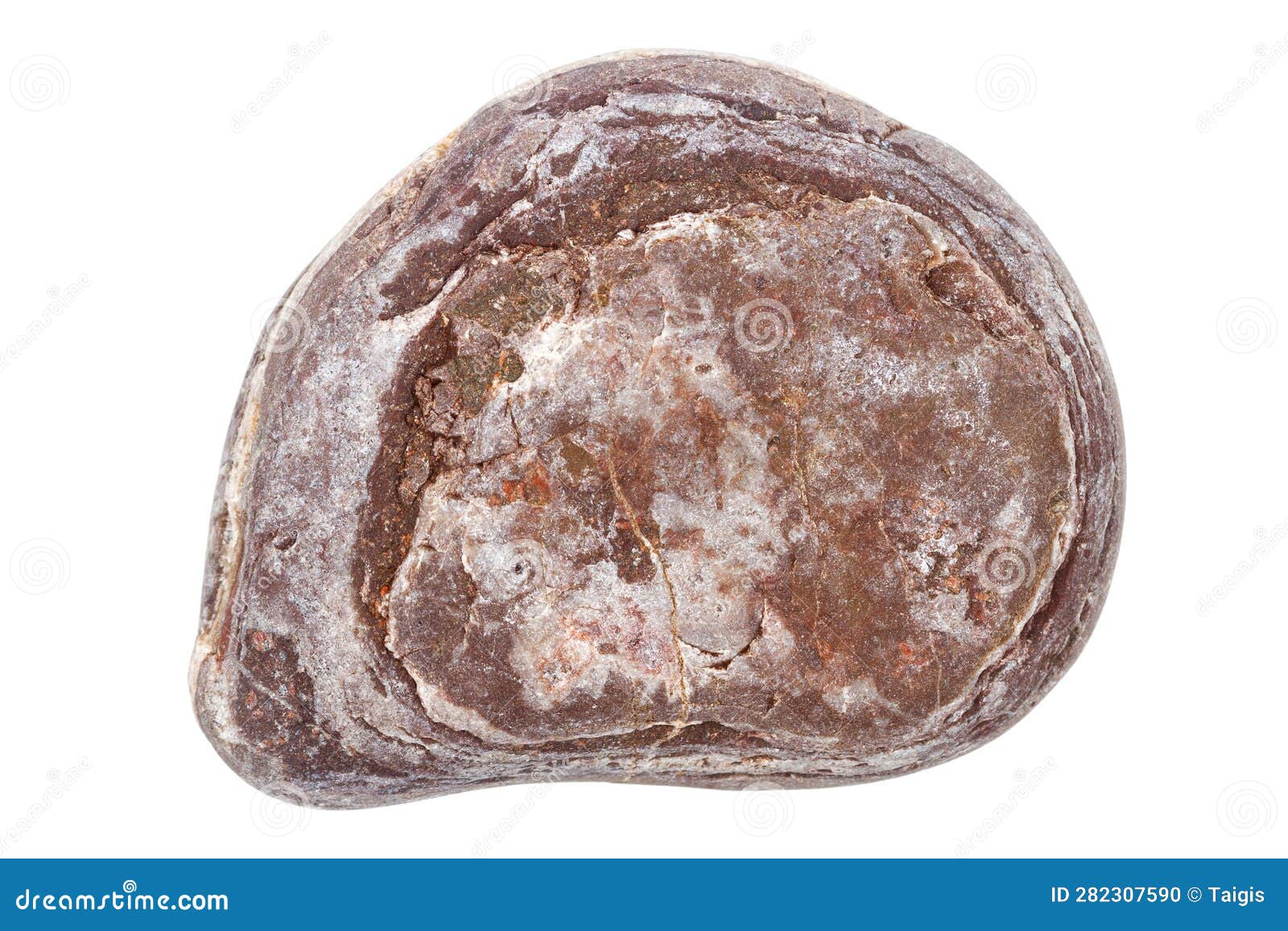 Top View of Single Red Pebble Stock Photo - Image of rock, curve: 282307590
