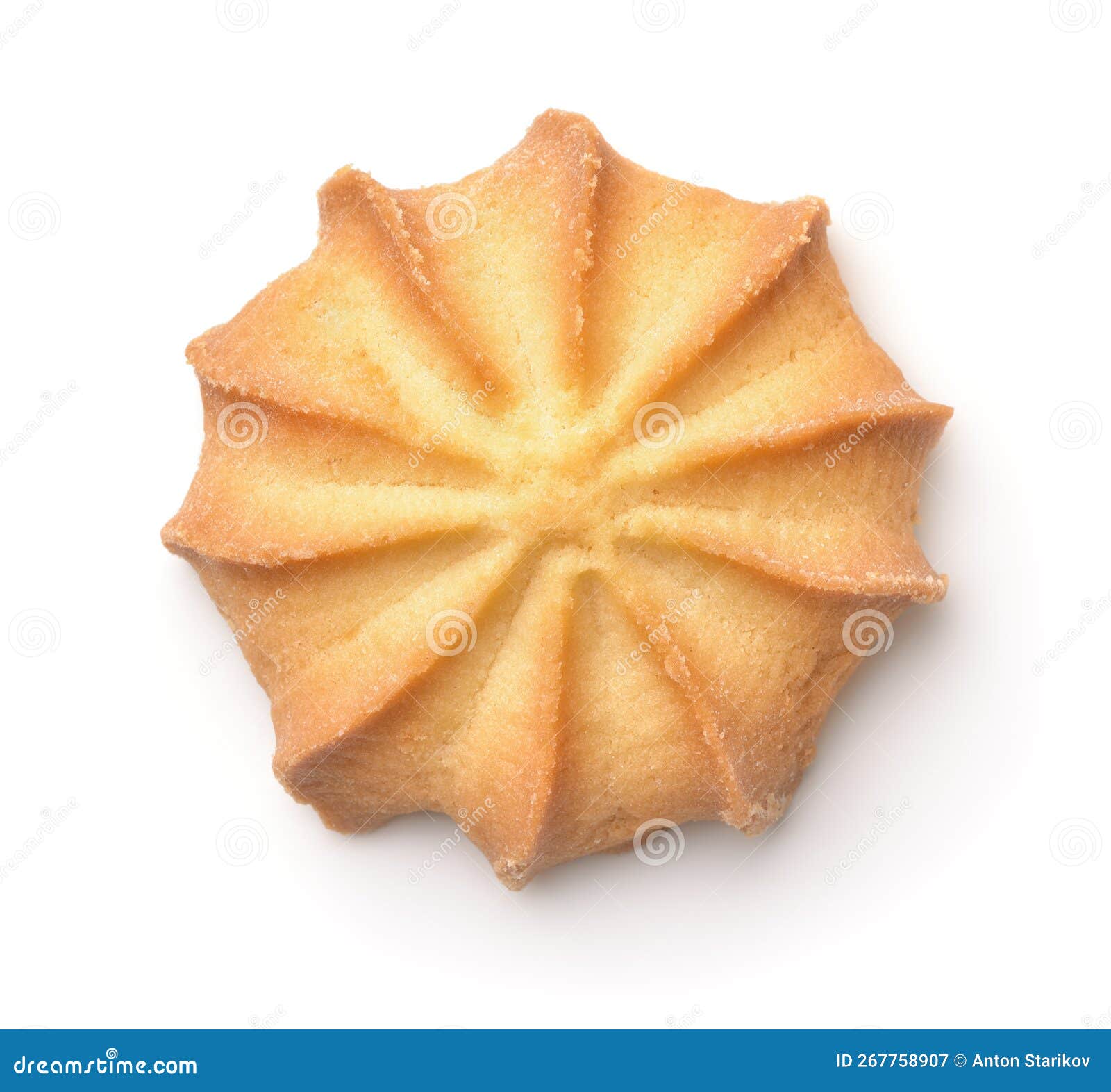 Top View of Single Shortbread Cookie Stock Image - Image of delicious ...