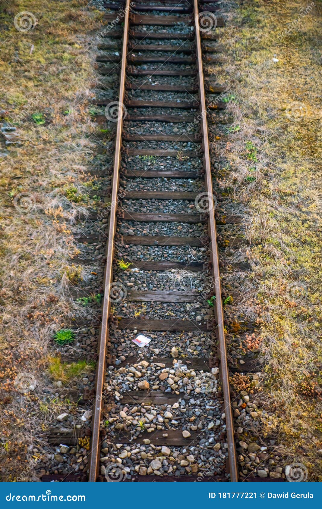 Top View of Single Train Rail, Track View from Above Stock Image ...