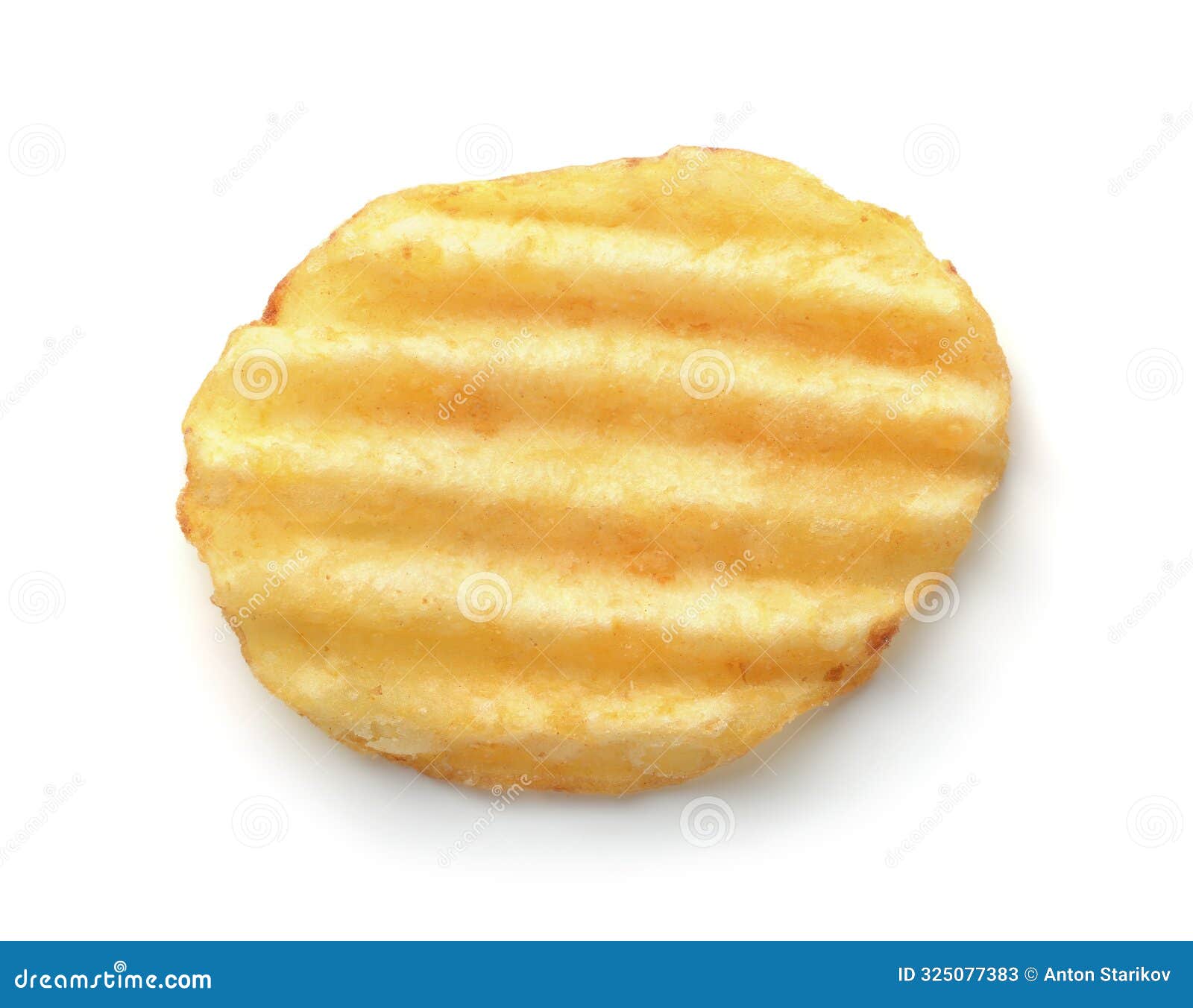 Top View of Single Wavy Potato Chip Stock Image - Image of fast ...