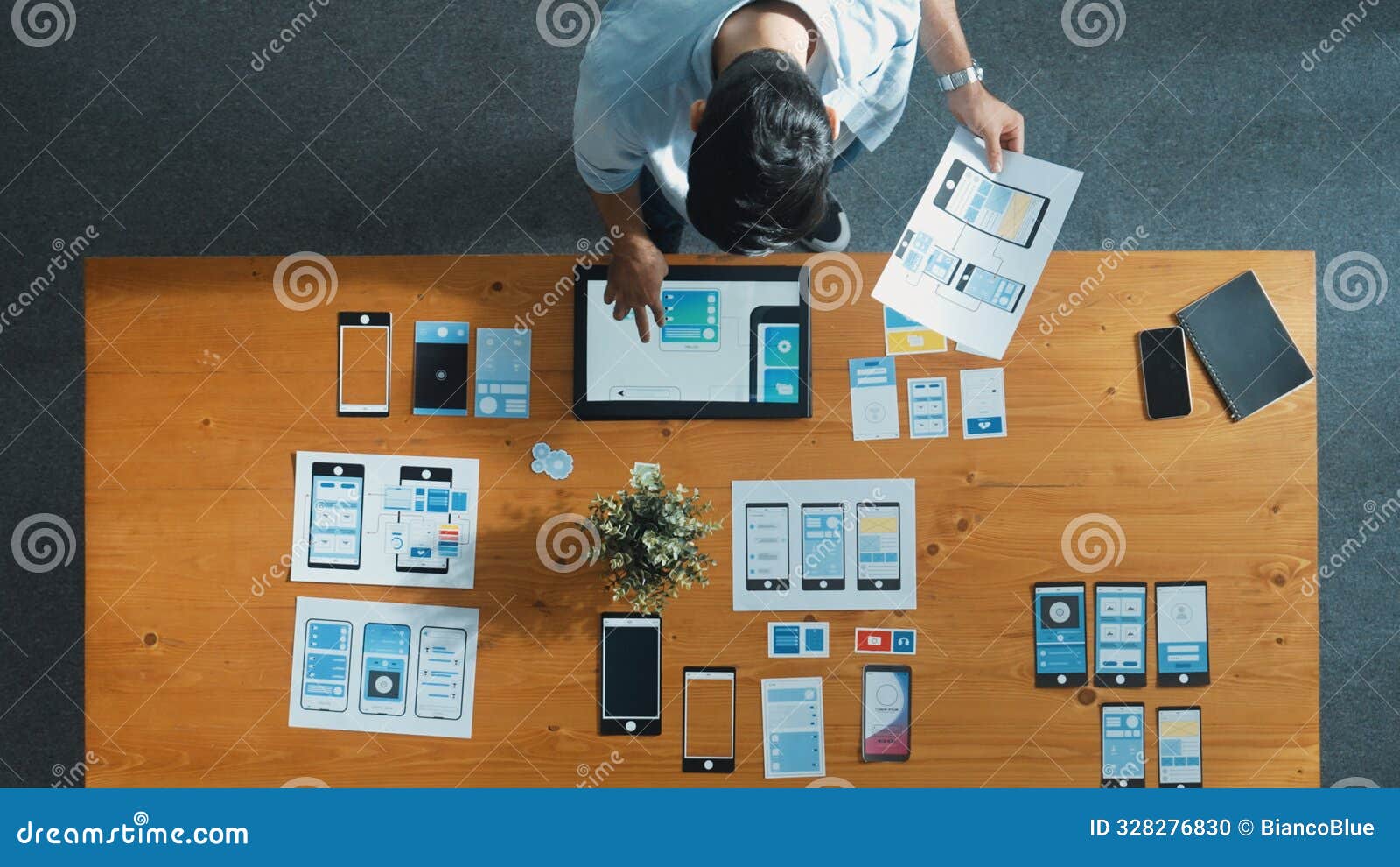 Top View of Skilled Business Man Looking and Choosing Ux Ui Design ...