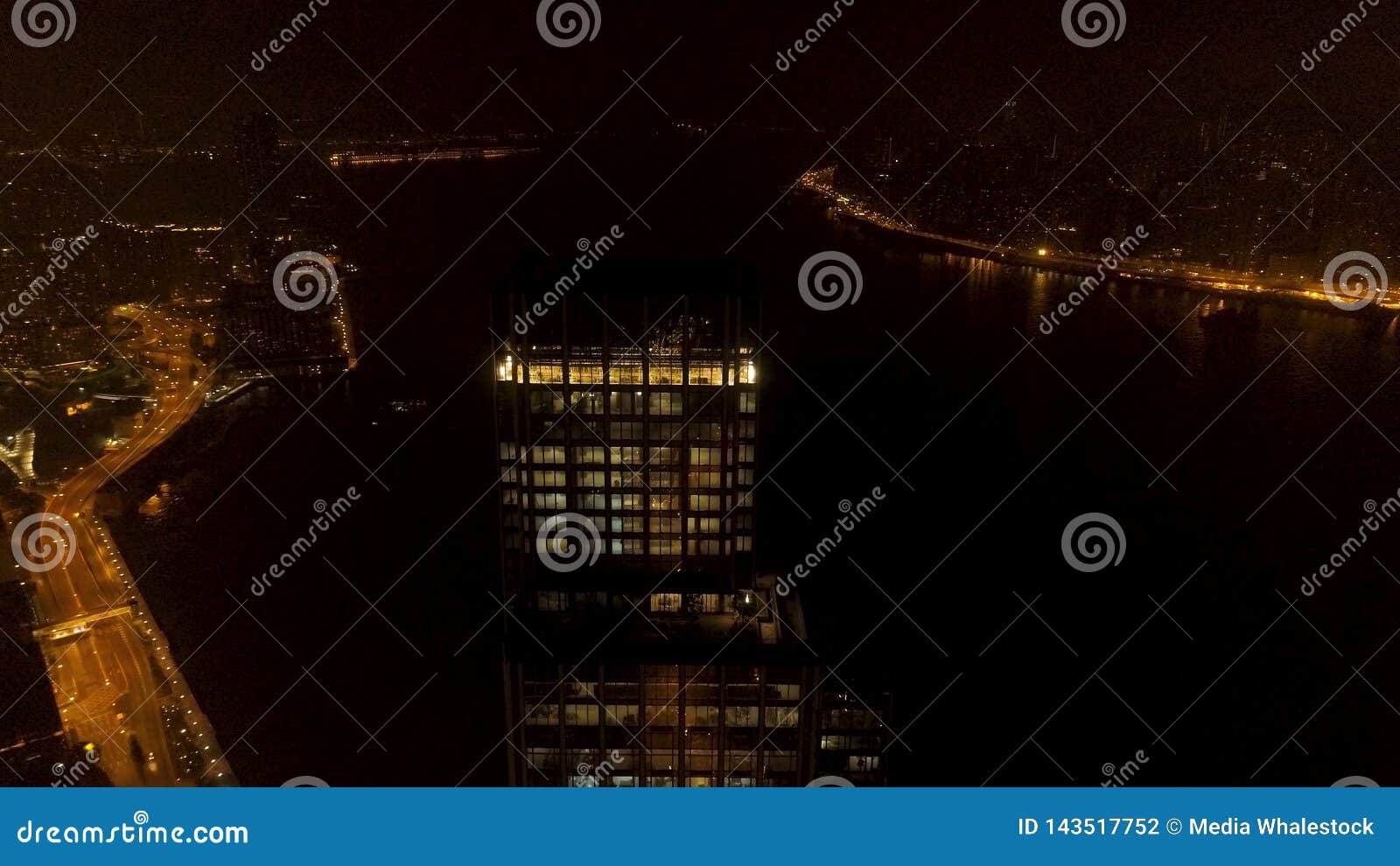 Top View of the Skyscraper at Night. Stock Stock Photo - Image of ...