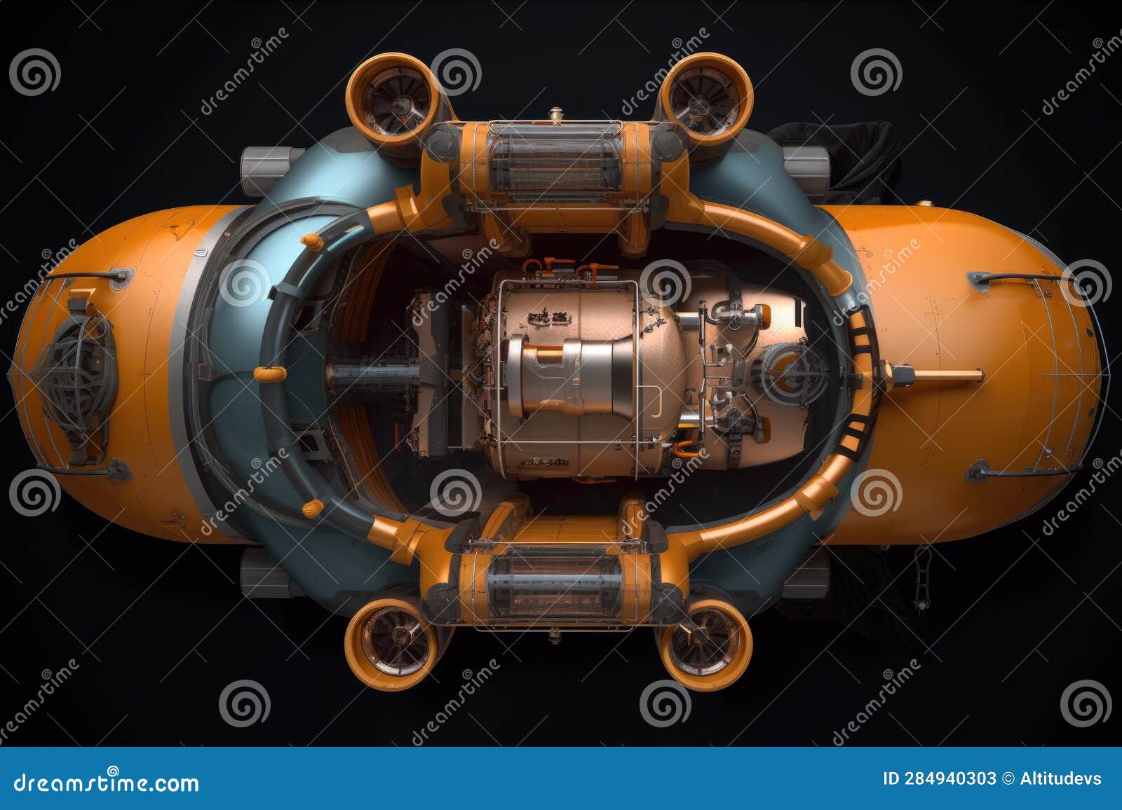 Top View of a Sleek, Modern Submarine Design Stock Illustration ...