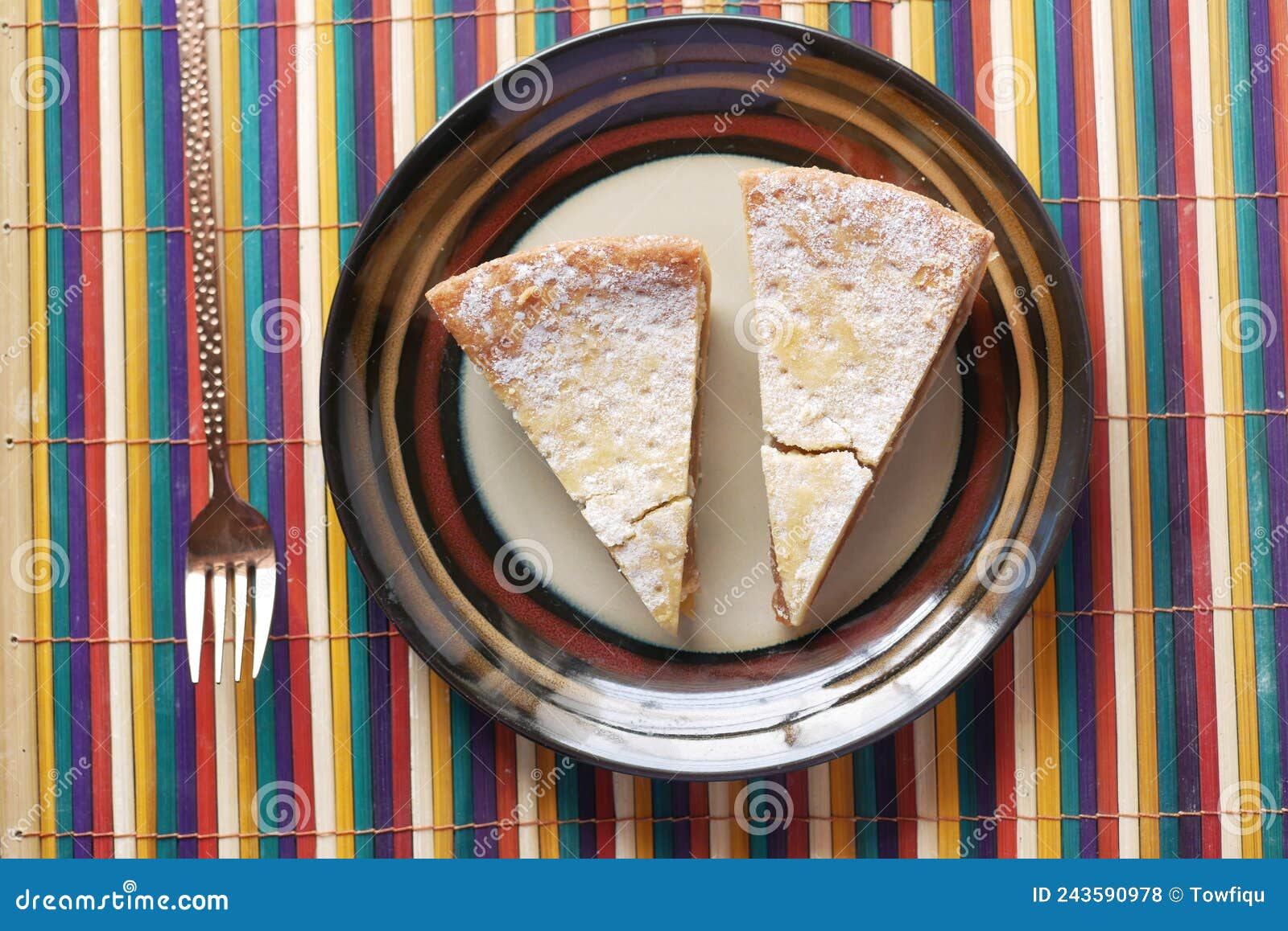 Top View of Slice of Apple Pie on a Plate on Table Stock Photo - Image ...