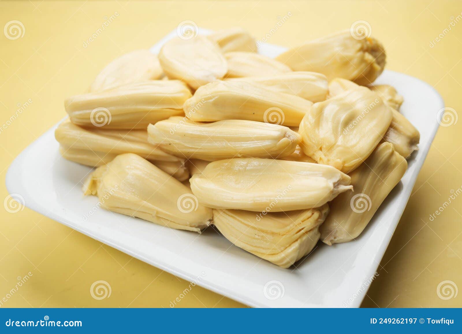 Top View of Slice of Jackfruits in a Bowl on Table. Stock Image - Image ...