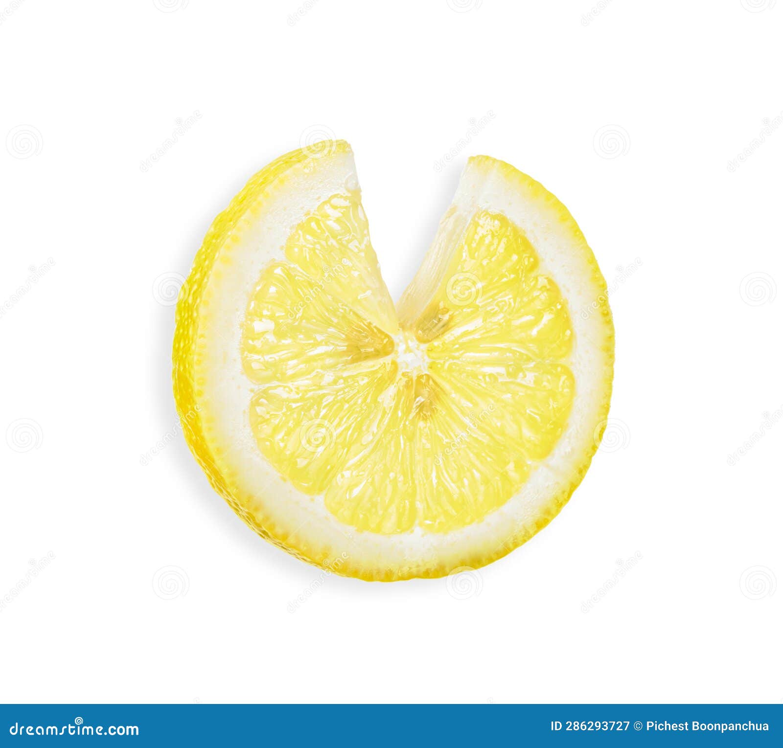 Top View Slice of Lemon Isolated on White Background Stock Image ...