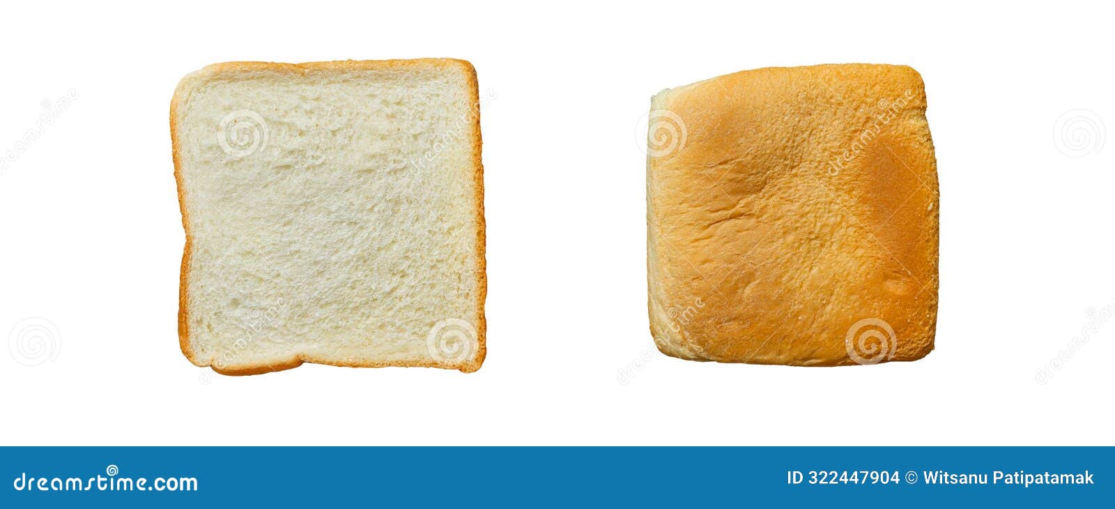 Top View, Sliced Bread and Head or End Sliced Bread Isolated on White ...