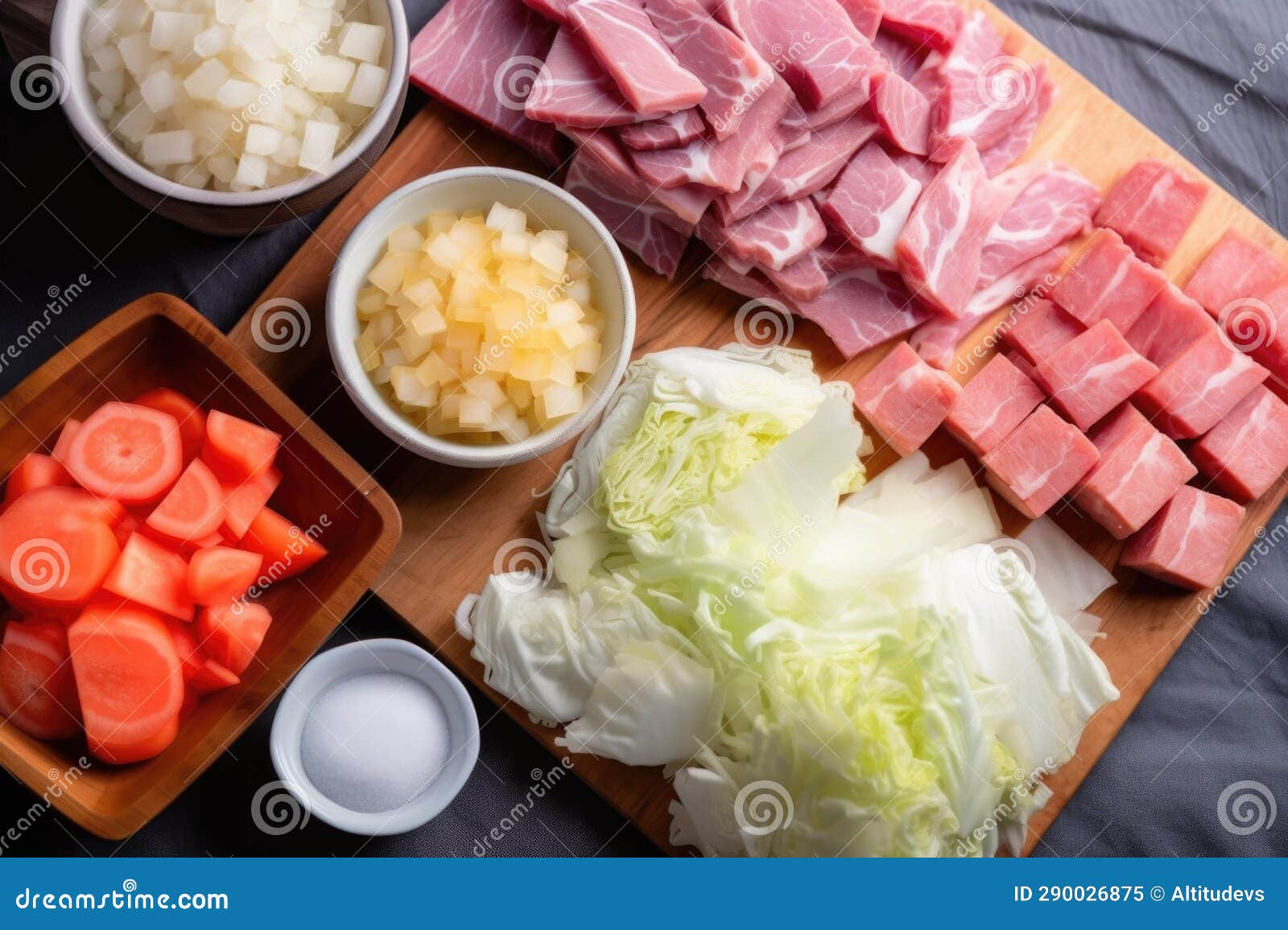 Top View of Sliced Cabbage and Salt for Making Sauerkraut Stock Image ...