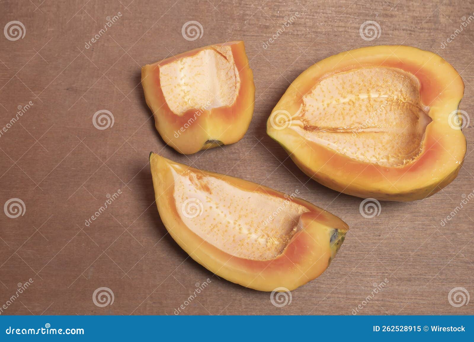 Top View of Sliced Mangoes on a Brown Table Stock Image - Image of ...