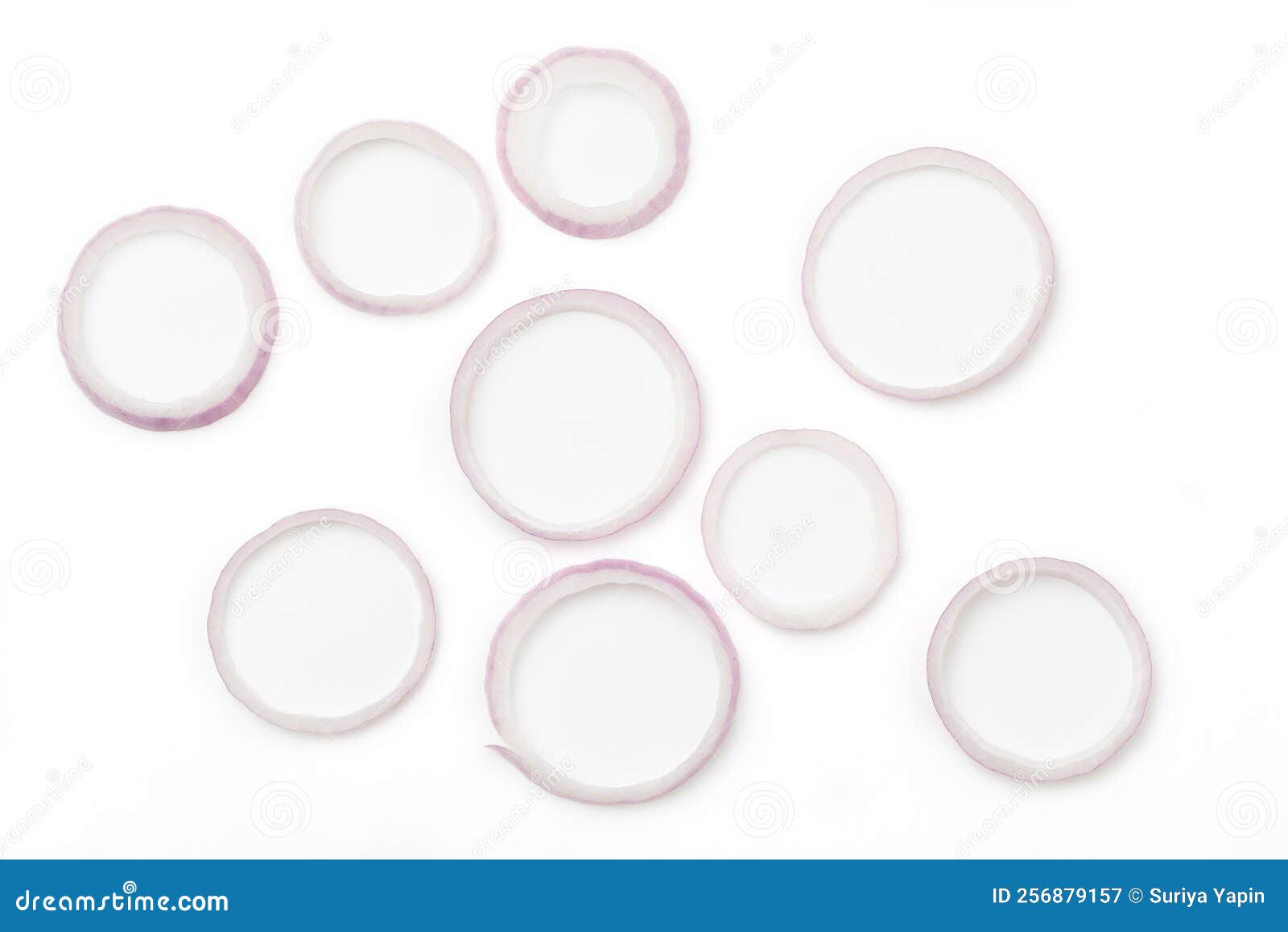 Top View Sliced Red Onion Rings Isolated On White Background Royalty ...