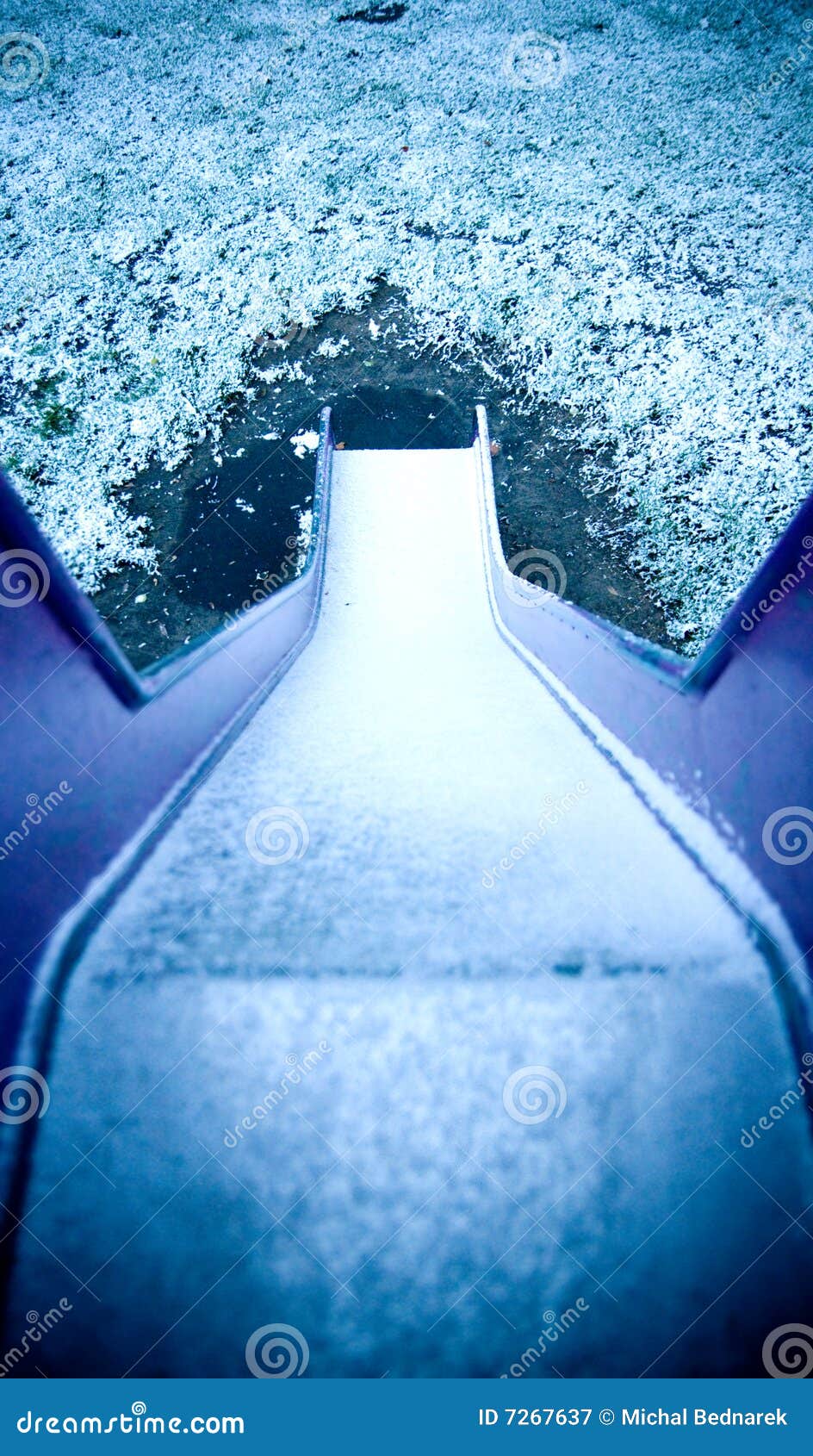 Top View of Slide in the Winter Stock Image - Image of sadness, cold ...